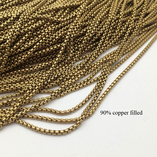 5/10meters Raw Brass Based Round Box Chain Open Link | Etsy