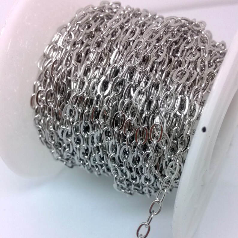 50 Meters Stainless Steel Soldered Skinny Flat Cable Chain - Etsy