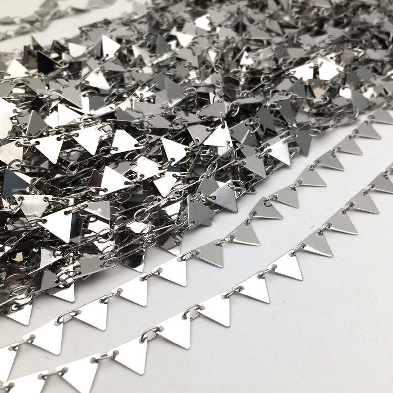 10/30meters Triangle Chain Soldered Oval Links Beaded 6x6x6mm - Etsy