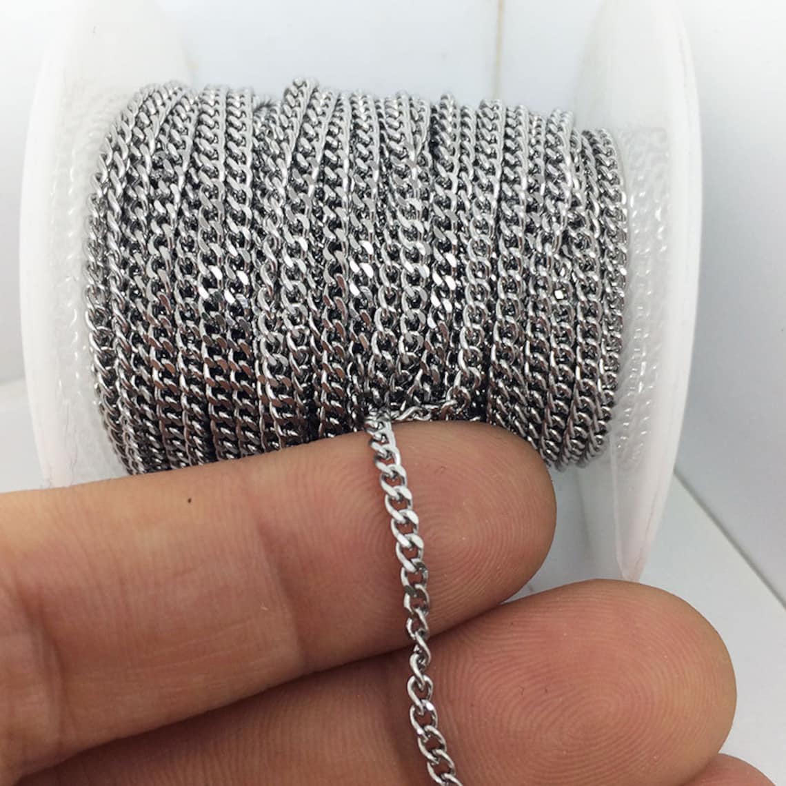 20/50meters Stainless Steel Flat Curb Link Chain Thick Welded - Etsy