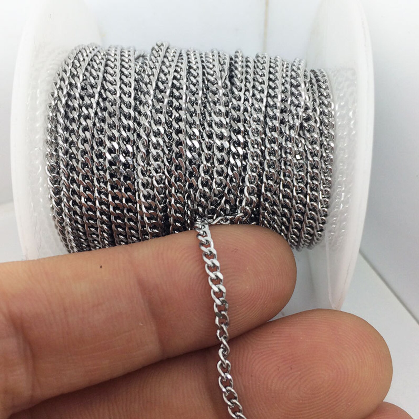 20/50meters Stainless Steel Flat Curb Link Chain 2x3mm 0.55mm | Etsy