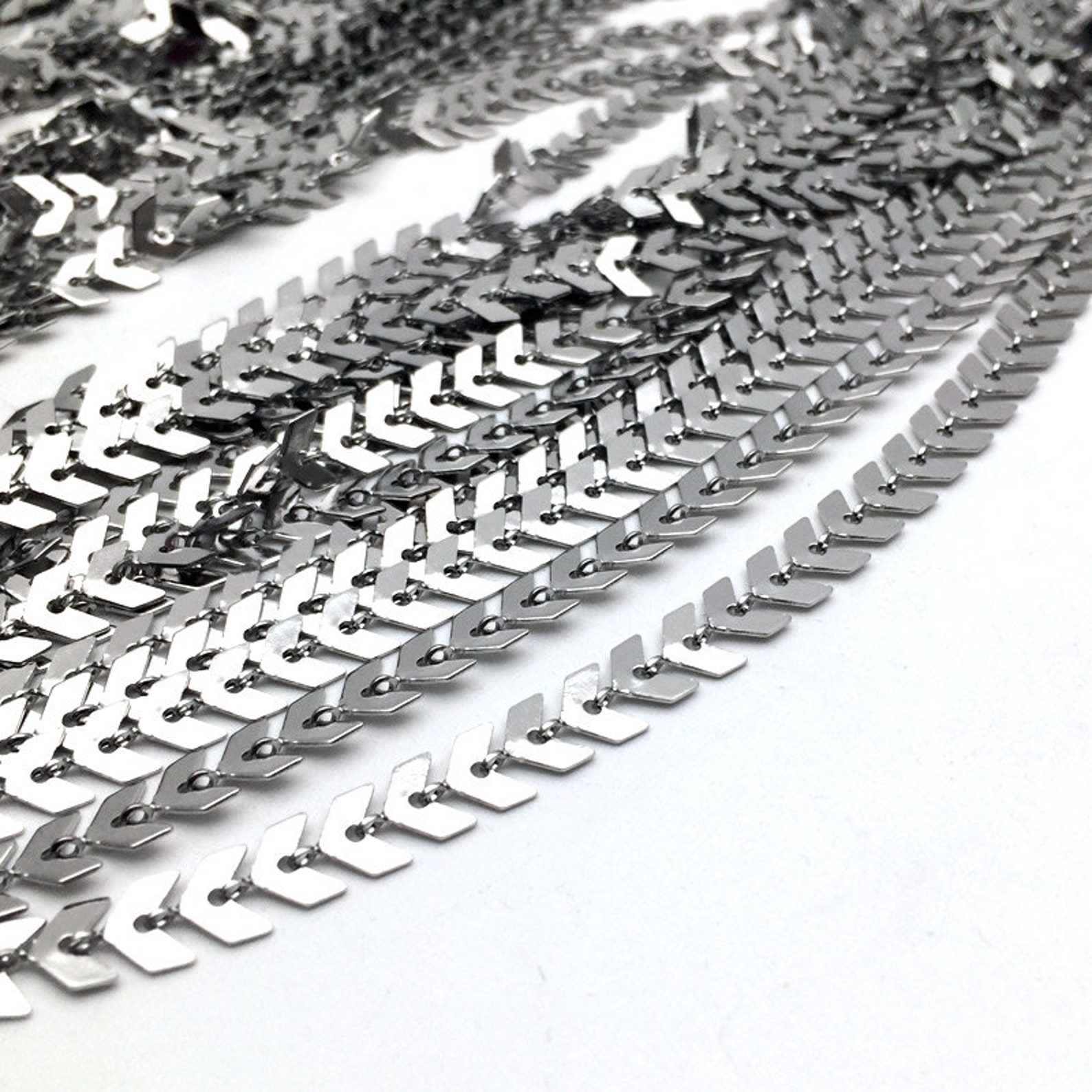 5/10 Meters Stainless Steel Chevron Chain Fish Bone Findings Supplies 6 ...