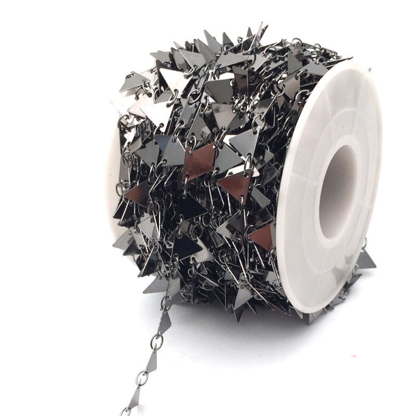 10/30meters Triangle Chain Soldered Oval Links Beaded 6x6x6mm - Etsy