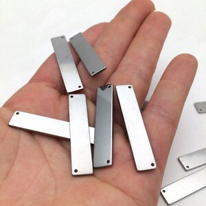 20/50pcs 8x39mm Stainless Steel Rectangle Bar Blanks Stamping Blank ...