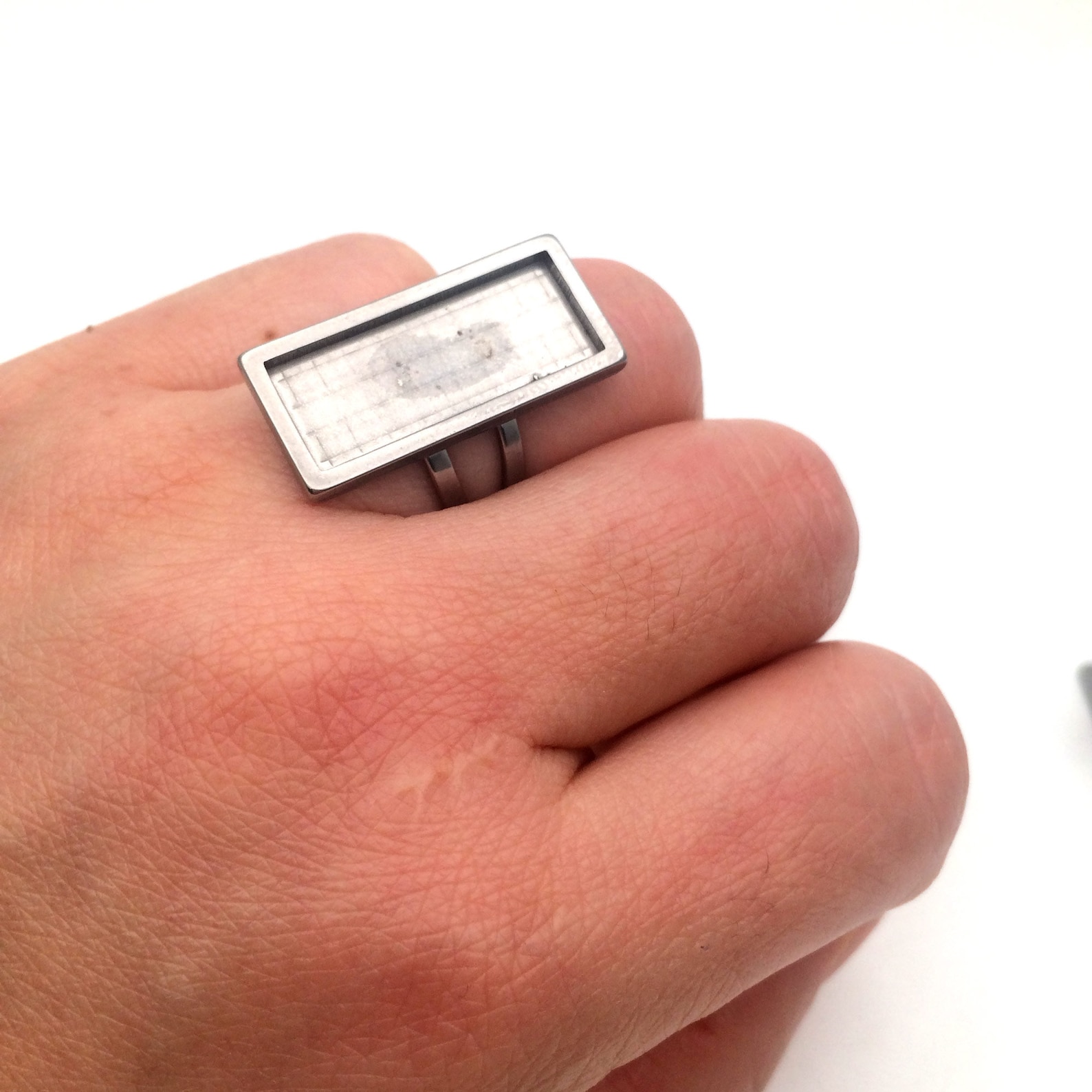10/50pcs Solid Rectangle Stainless Steel Bezel Setting Ring | Etsy
