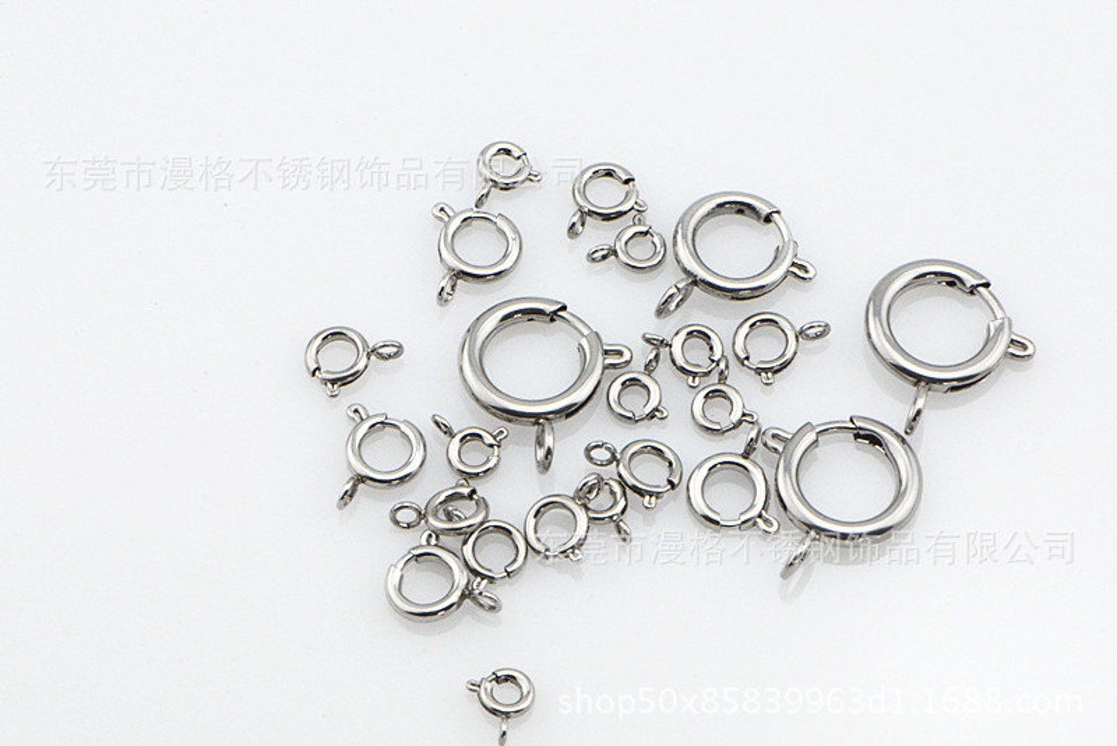 50 PCS Stainless Steel Spring Ring Clasp With Open Loop From - Etsy