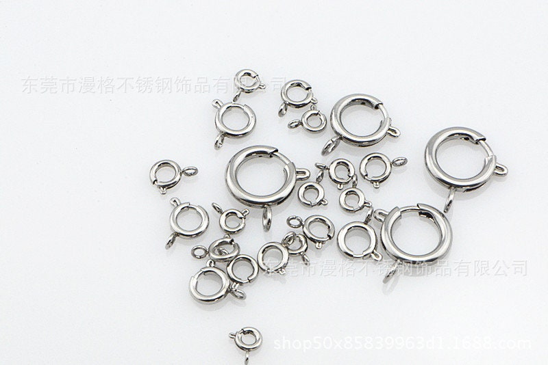 50 PCS Stainless Steel Spring Ring Clasp With Open Loop From | Etsy