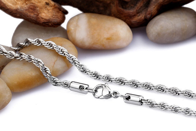 10pcs Silver Stainless Steel Rope Chain Necklace 2mm/3mm/4mm 18-24" - Etsy