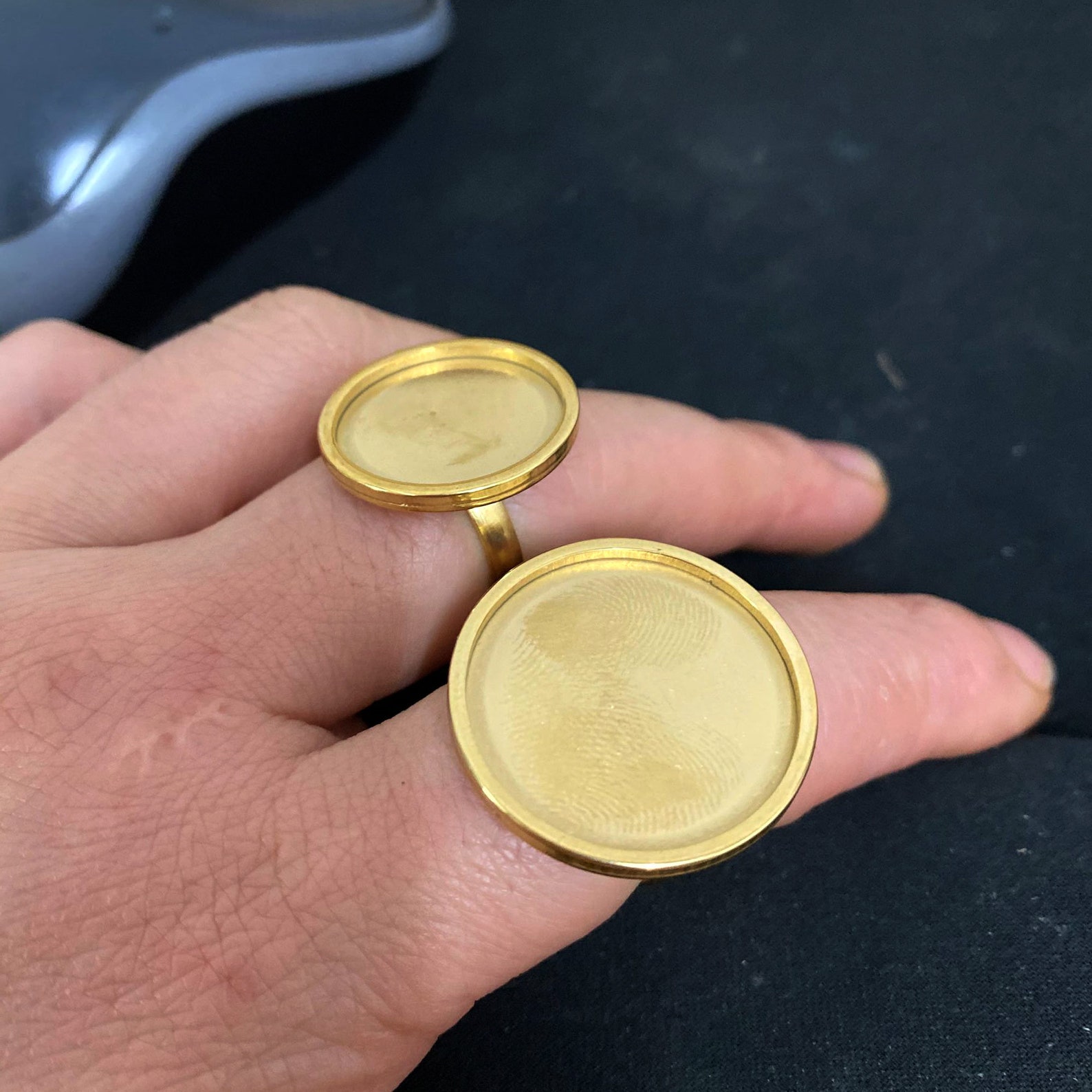 10/50pcs 18K Plated Solid Round Stainless Steel Bezel Setting - Etsy