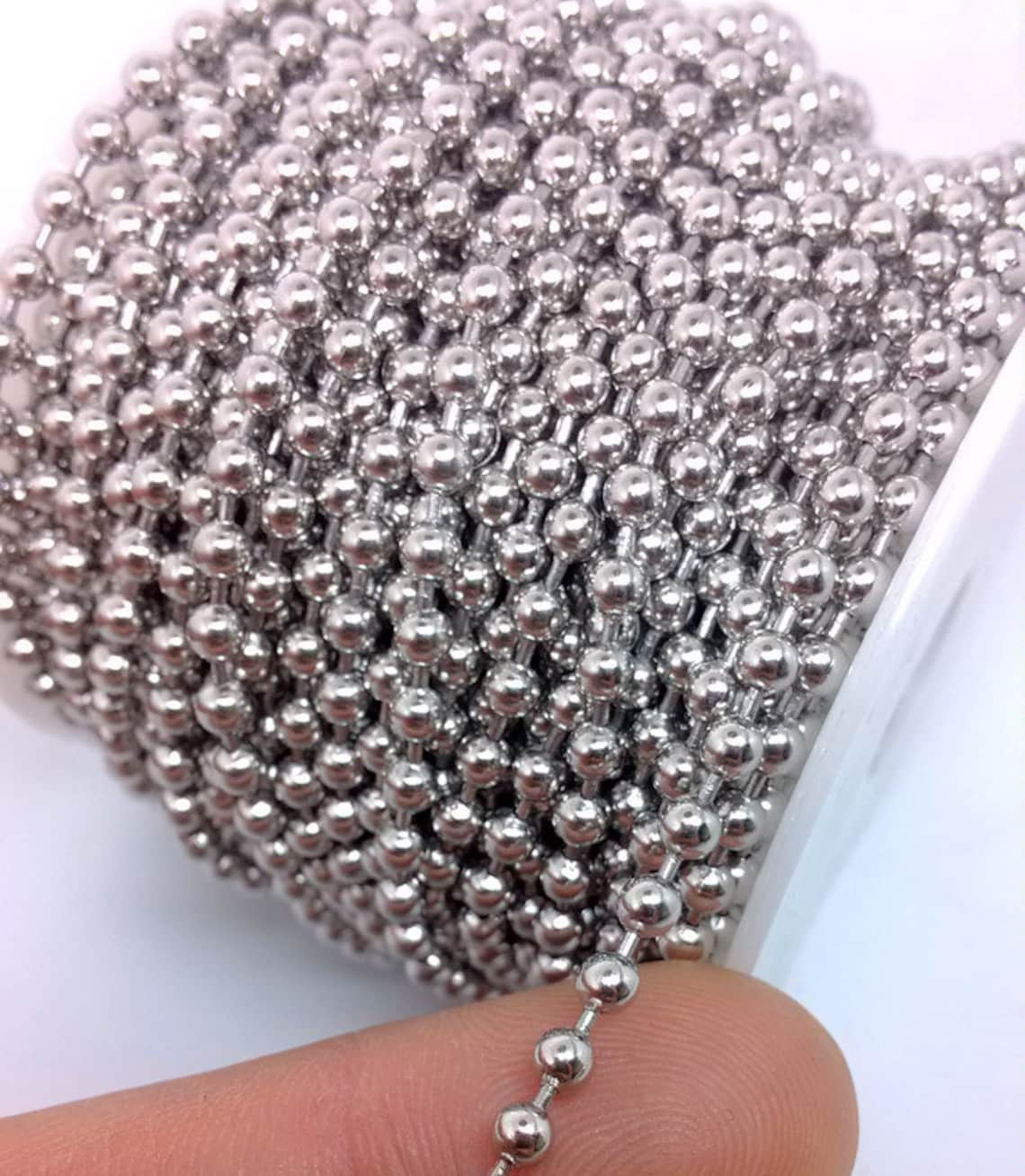 Full Roll Stainless Steel Ball Chain 1.5/2.0/2.4/3.0/3.2/4.0mm Bulk by ...