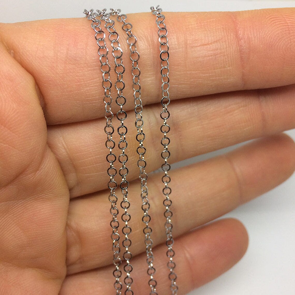 10/50 Meters Small Stainless Steel Flat Round Circle Chain | Etsy