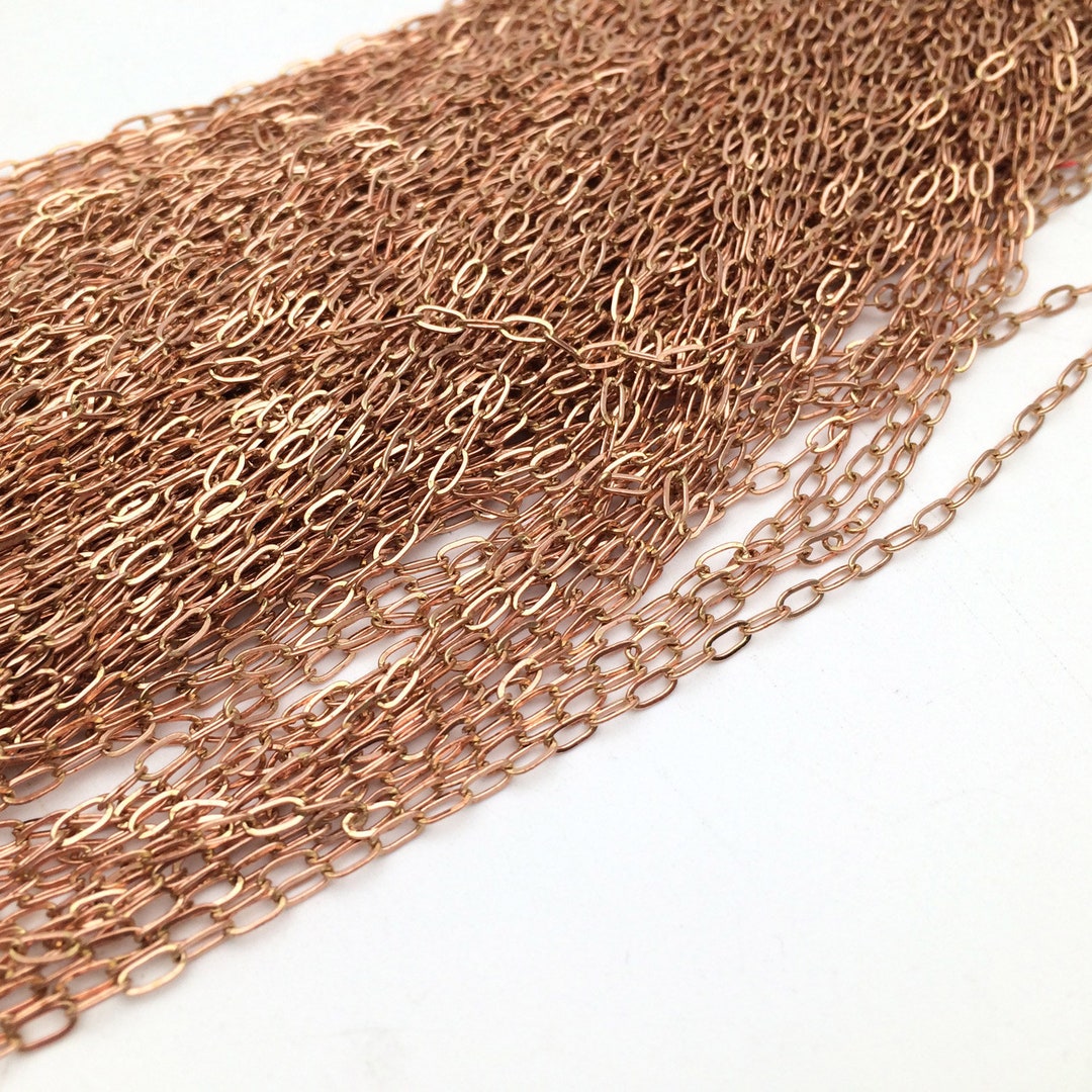 50/100 Yards Raw Brass Long Flat Cable Chain Soldered Link 2.2x4.5mm 0 ...