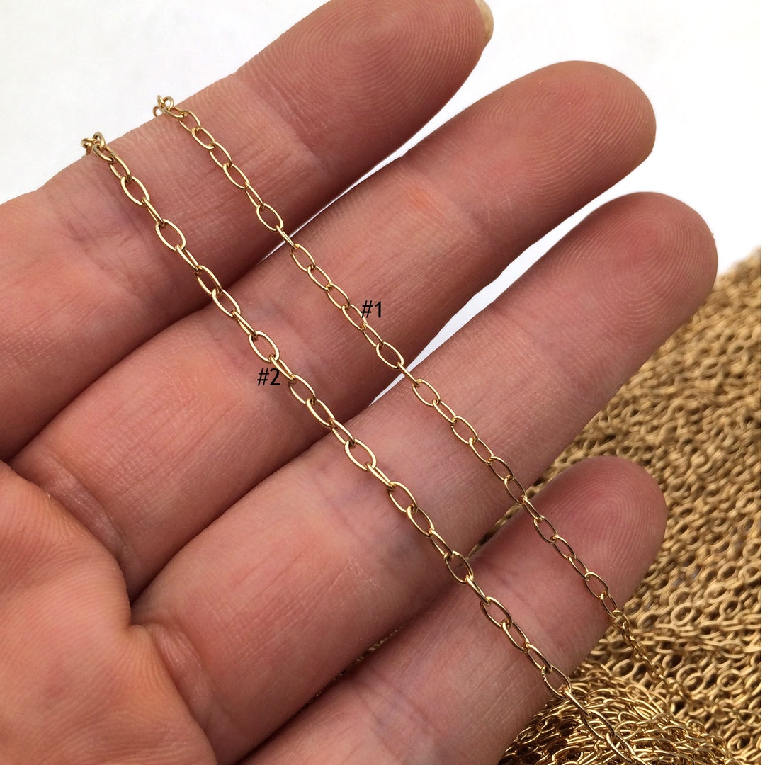 10/50meters 18k Real Gold Plated Stainless Steel Long Cable Chain Oval ...
