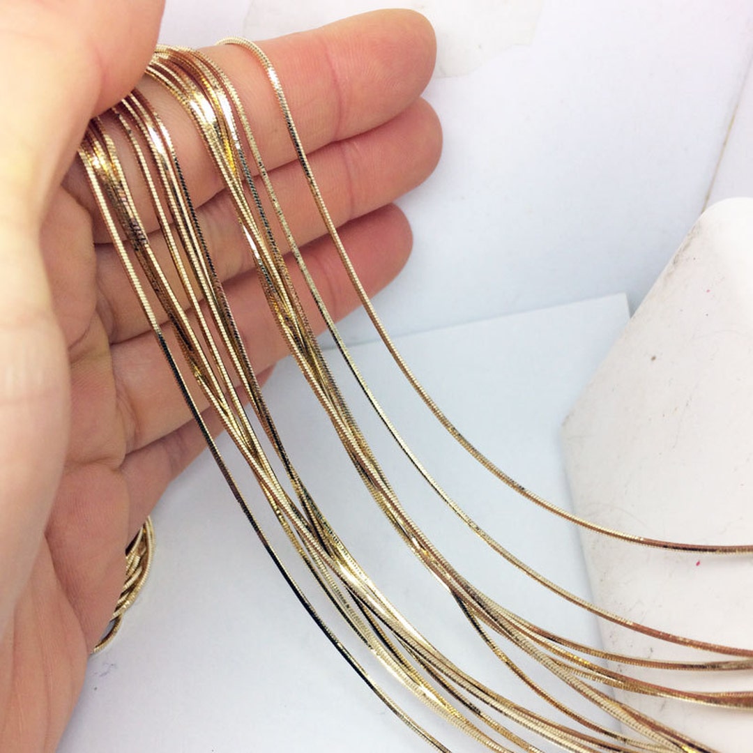 10/50 Yards 8 Facets Flat Square Snake Chain Raw Brass 1.2mm Jewelry ...