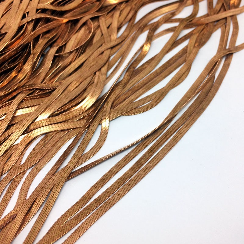 10/50yards Slinky Flat Snake Chain Raw Brass 2.3mm Wide - Etsy
