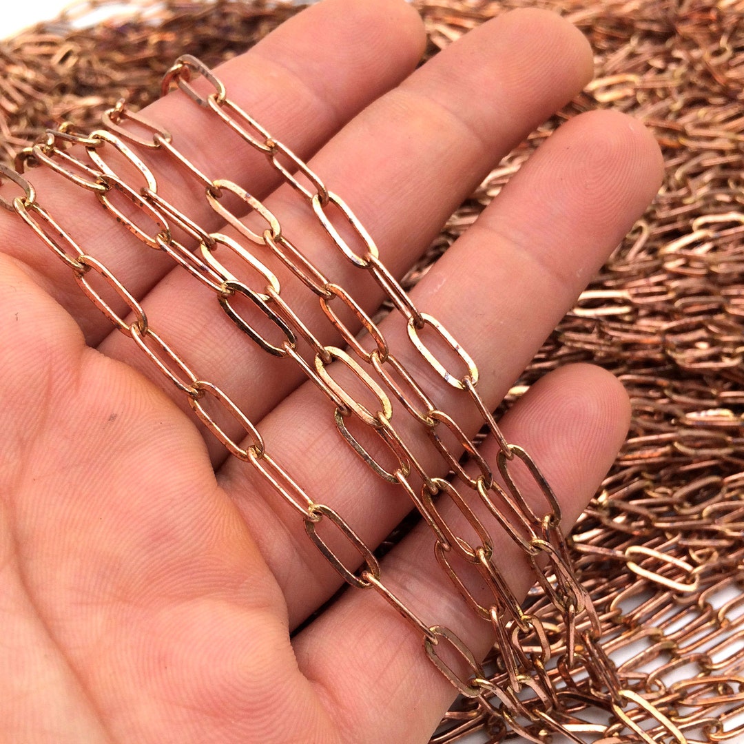 10/50yards Raw Brass Big Long Flat Rectangle Chain Soldered Link 4x11mm ...