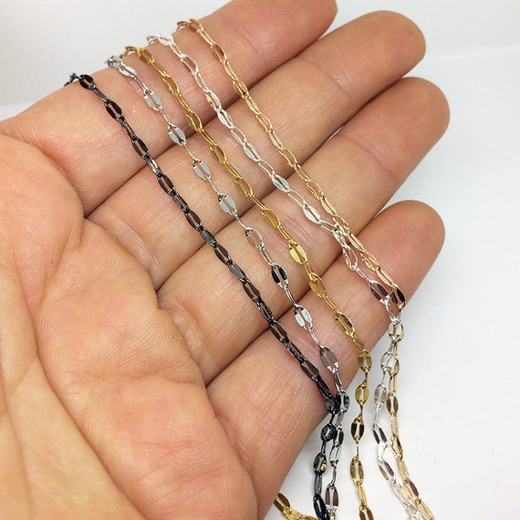 10/50 Yards Double Bar Link Chain Lips Shape Soldered Silver | Etsy