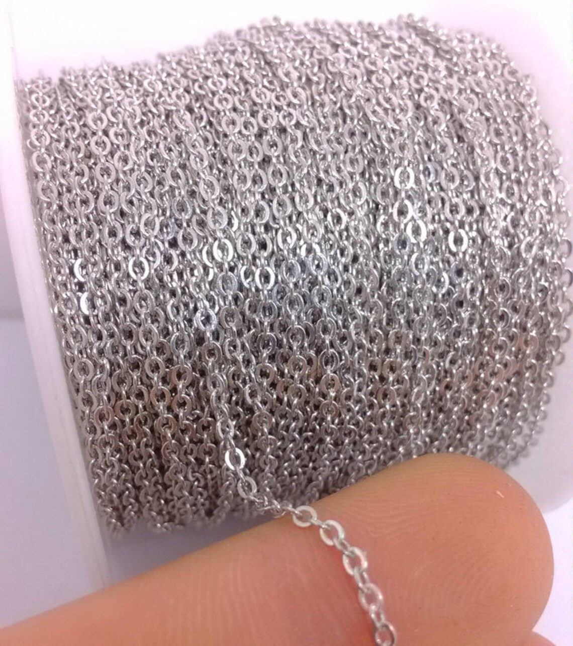 50 Yards Flat Cable Chain Welded Soldered Oval Link | Etsy