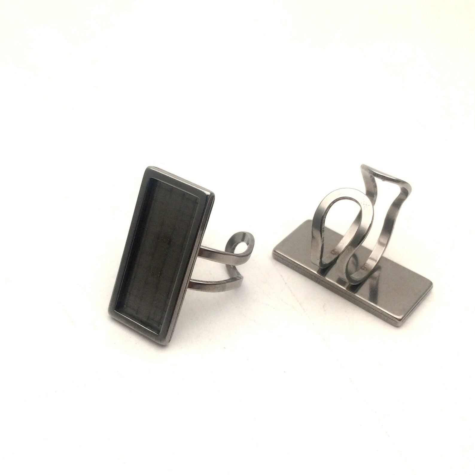 10/50pcs Solid Rectangle Stainless Steel Bezel Setting Ring - Etsy