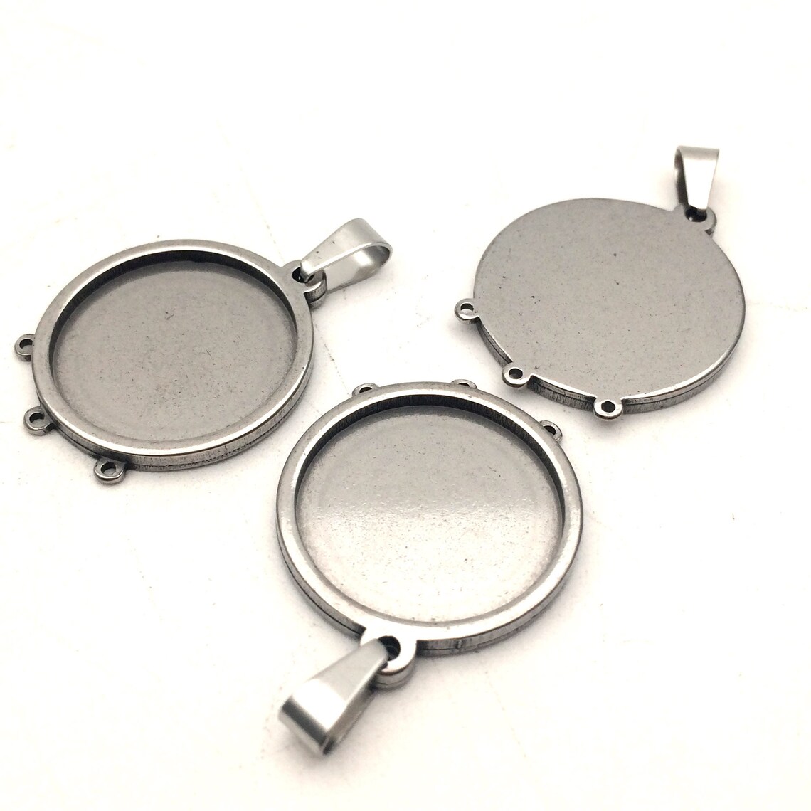 Stainless Steel Cabochon Settings Round Bezel Tray Blanks | Etsy