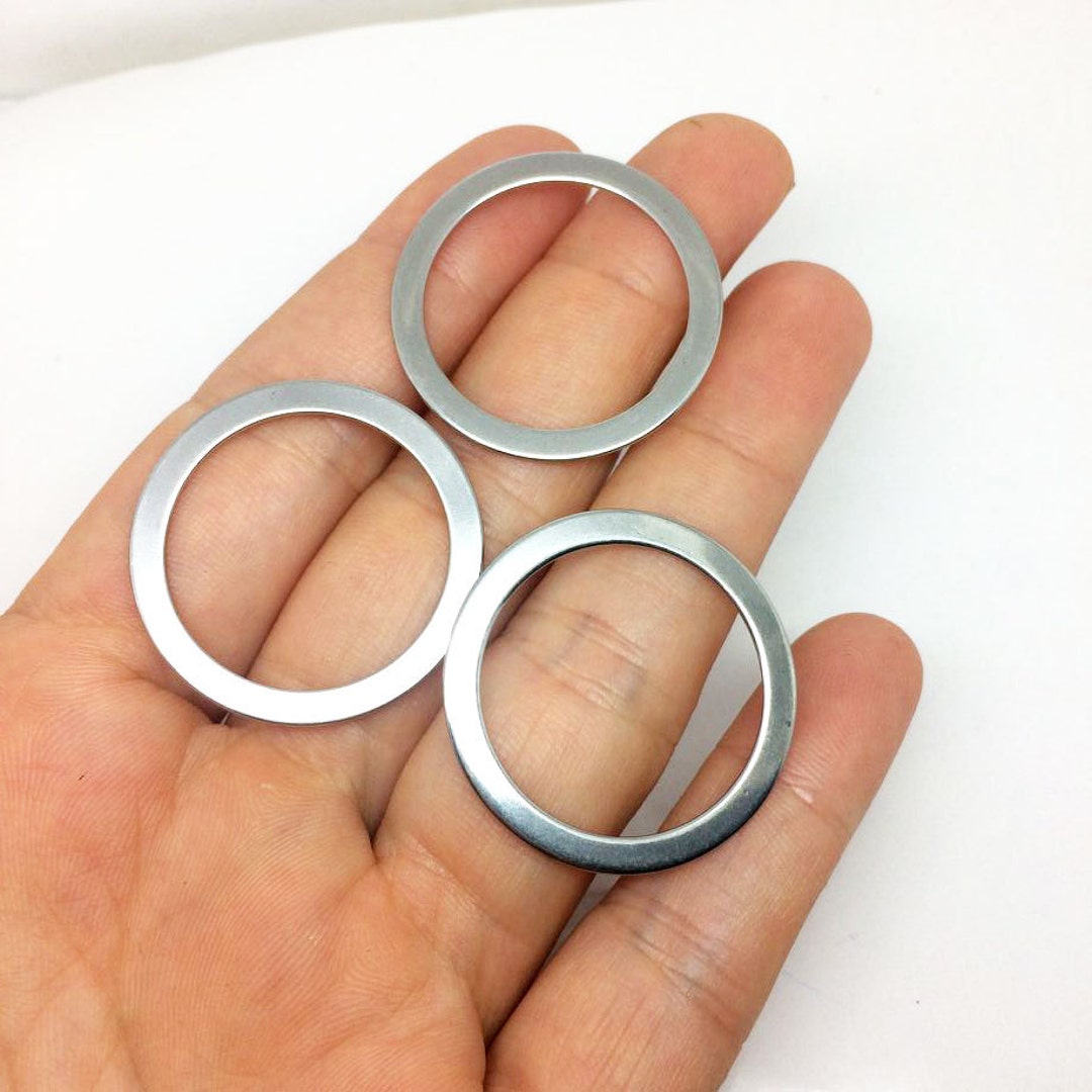 20pcs Polished Stainless Steel Circle Connectors Beads Charms Hoops ...