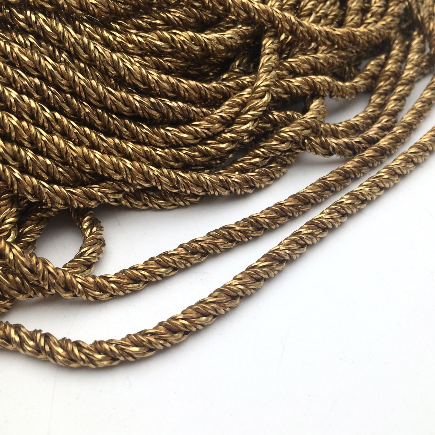 2/5 Meters Twisted Round Fox Tail Chain Raw Brass 5.0mm | Etsy