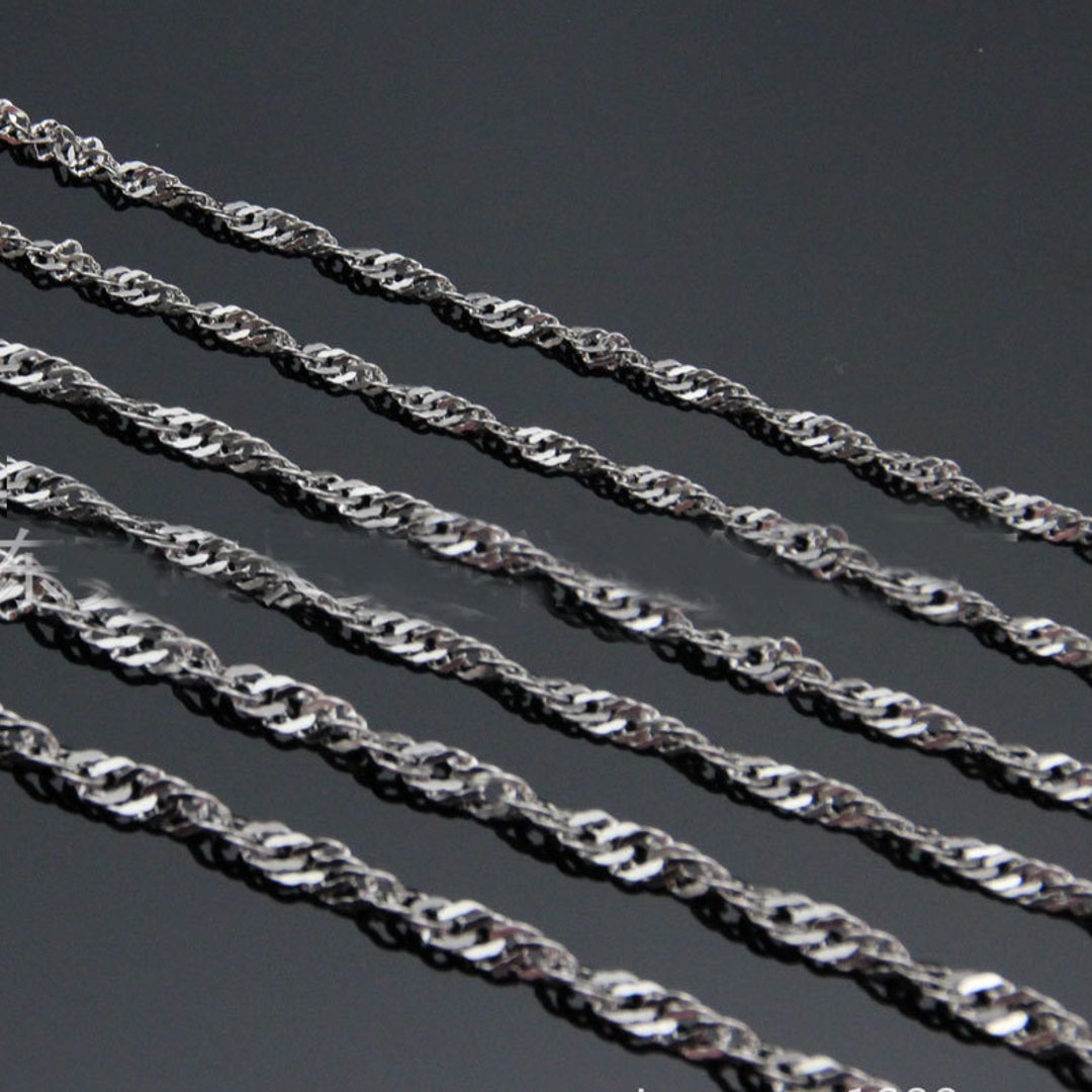 20 Meters Stainless Steel Twisted Curb Water Wave Chain Sprial Helix ...