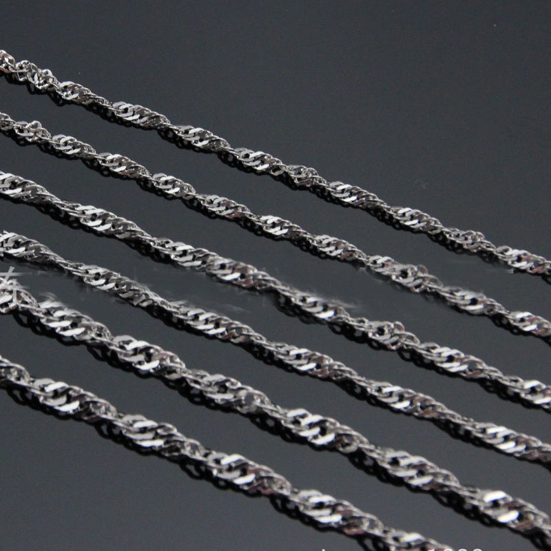 20 Meters Stainless Steel Twisted Curb Water Wave Chain Sprial Helix ...