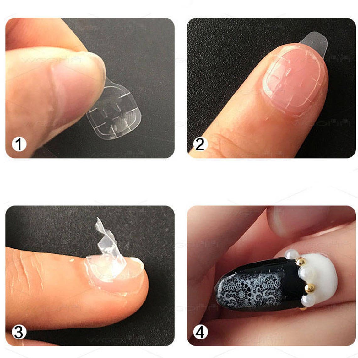 50/100sheets BLANK Clear Adhesive Nail Tabs for Press on Nail - Etsy