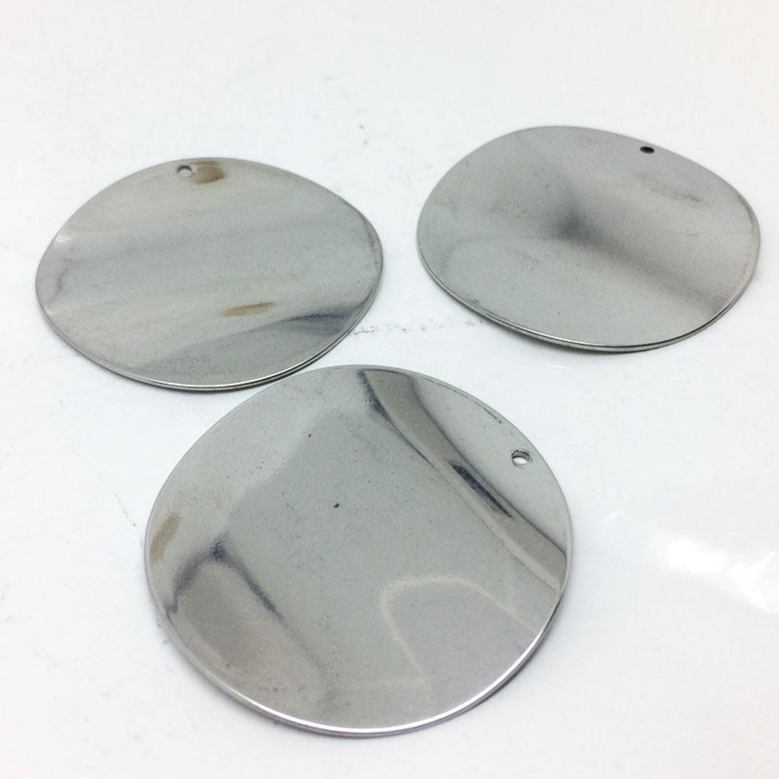 10/50pcs 36mm Big Polished Stainless Steel Round Wavy Disc - Etsy