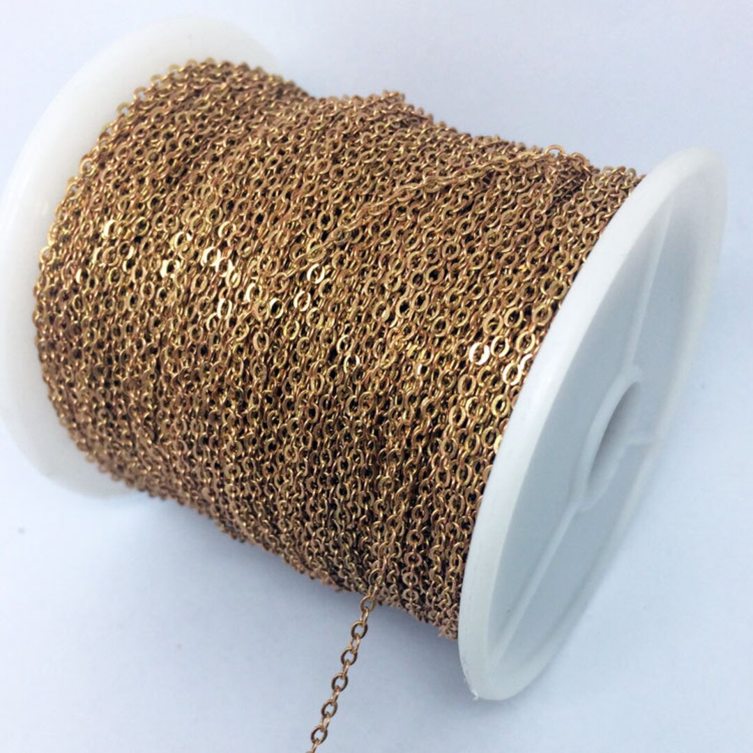 100 Yards Copper Based Raw Flat Cable Chain Solderedoval Link Jewelry ...
