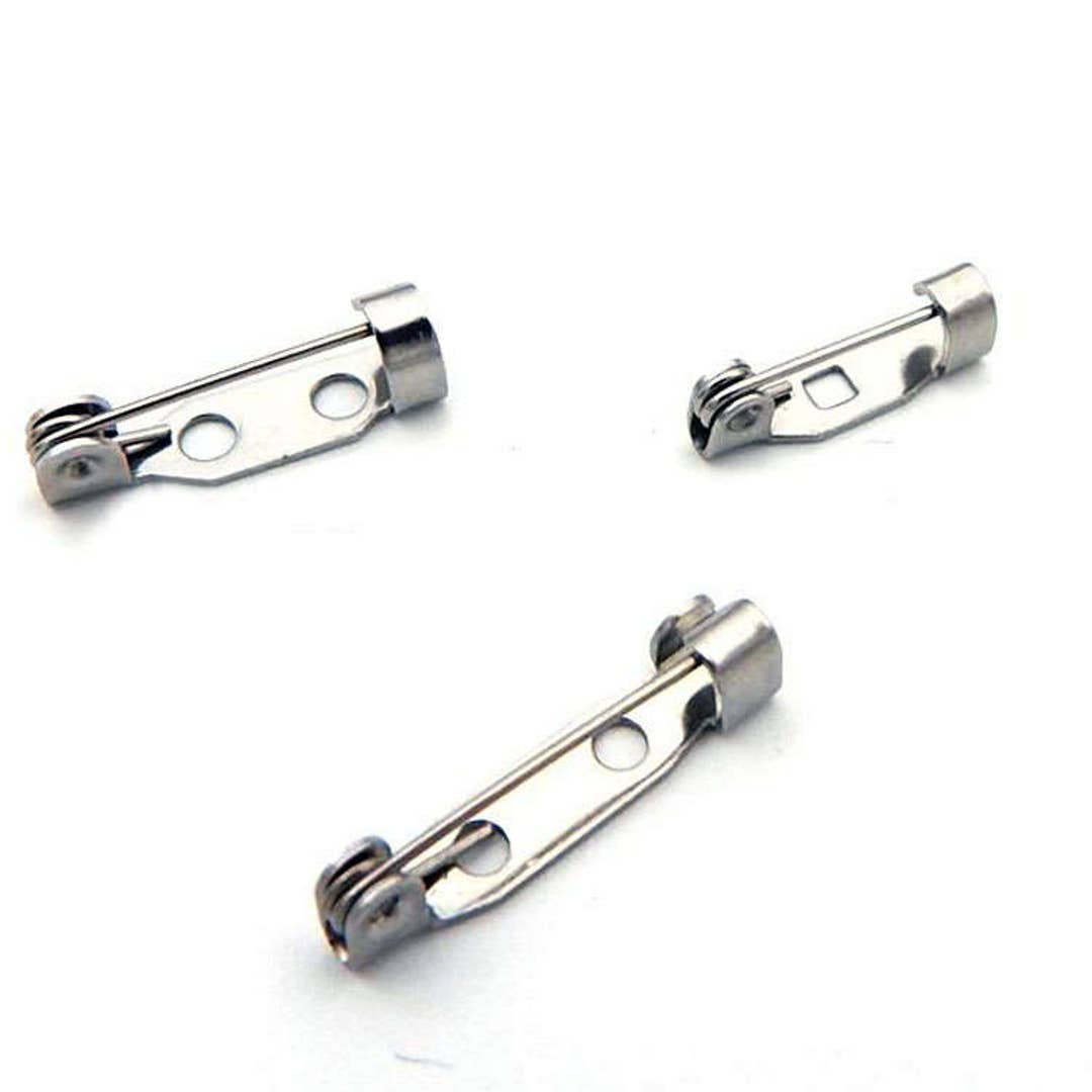100/500pcs Stainless Steel Pin Backs 14/20/25/30/32mm Brooch Findings ...