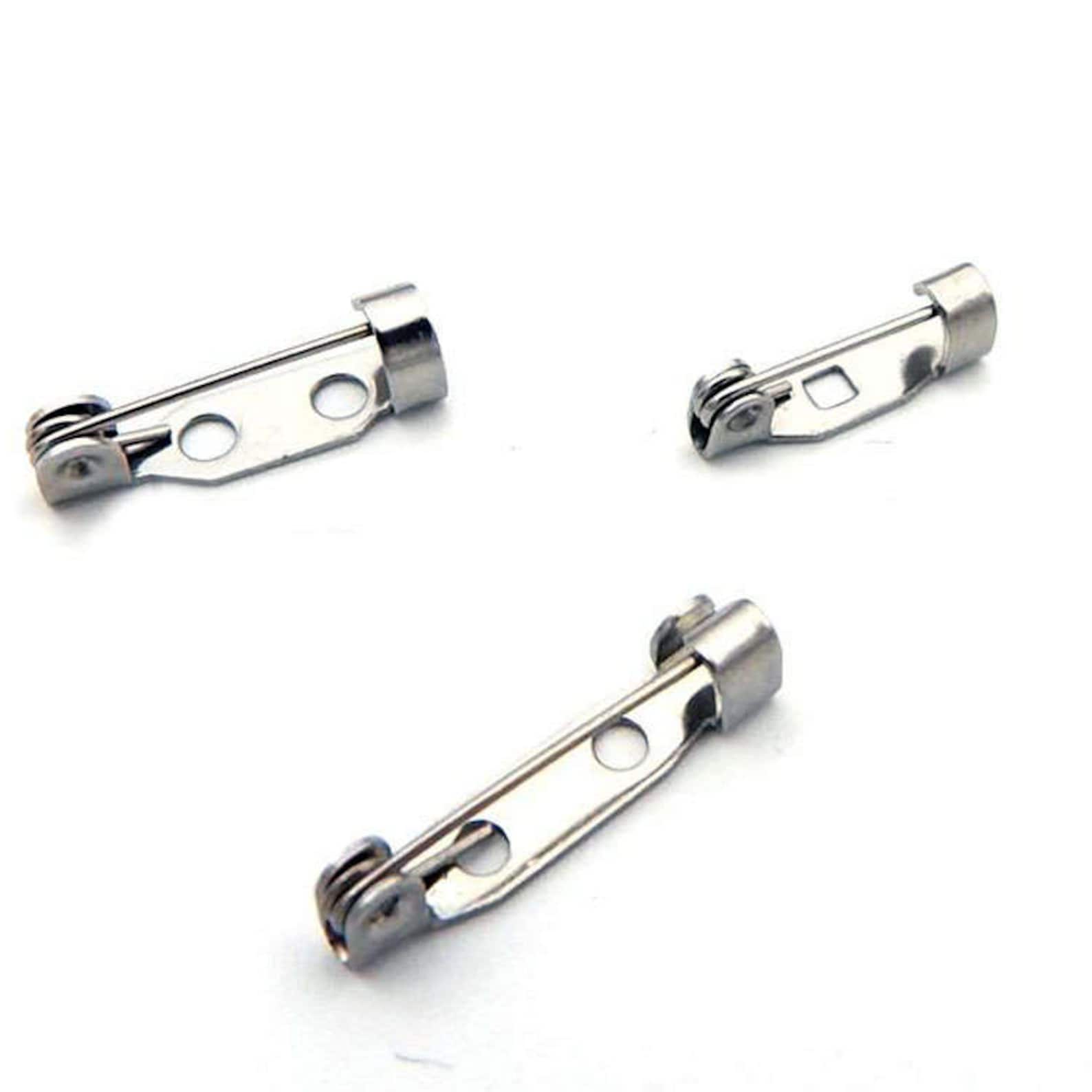 100/500pcs Stainless Steel Pin Backs 14/20/25/30/32mm Brooch Findings ...