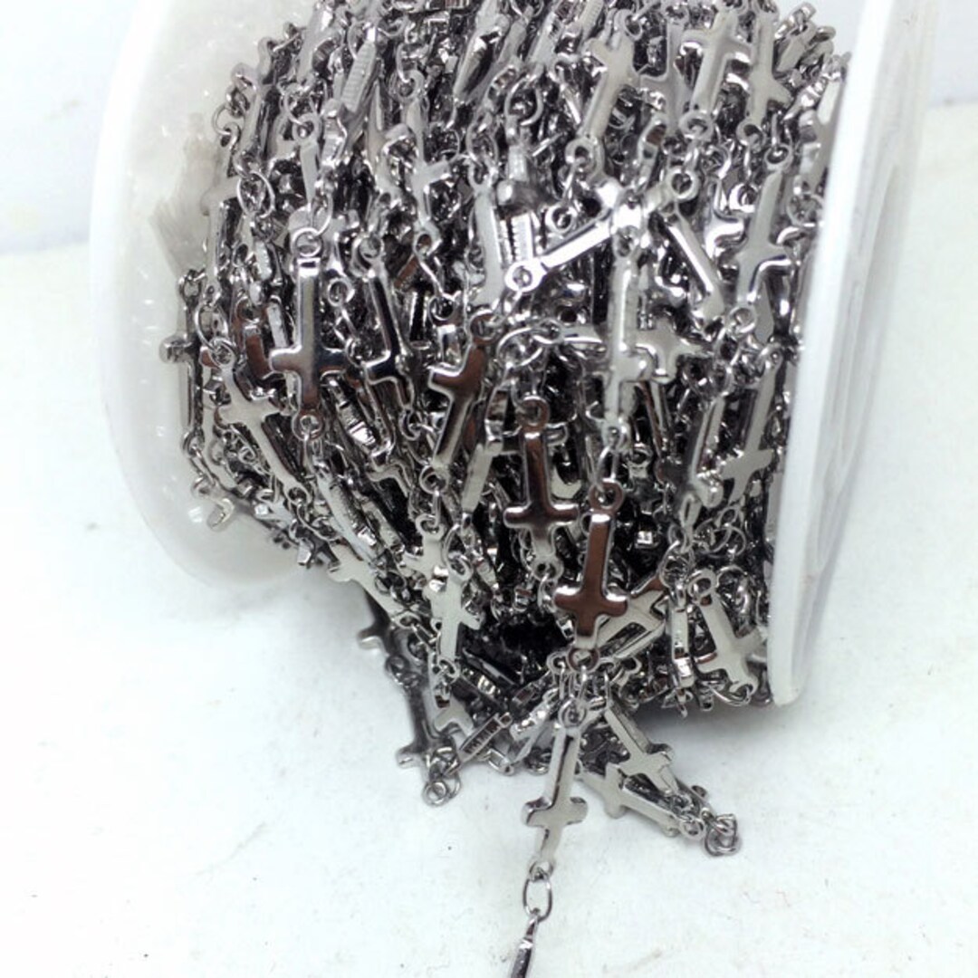 5 Meters Stainless Steel Solid Sideways Cross Chain Welded Oval Link in ...