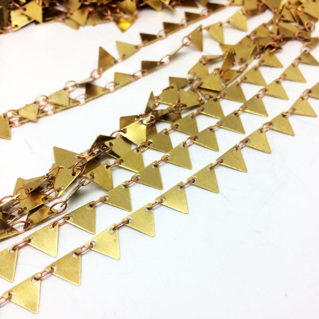 Raw Brass Triangle Chain Soldered Oval Links Beaded 6x6x6mm - Etsy