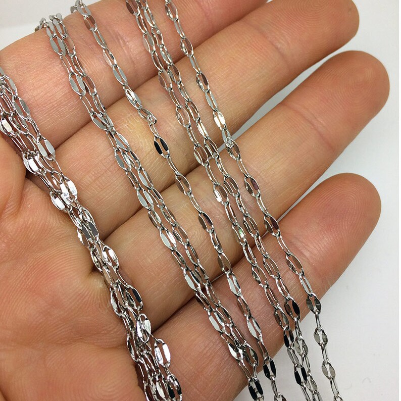 10/50 Yards Double Bar Link Chain Lips Shape Soldered Silver Gold Rose ...