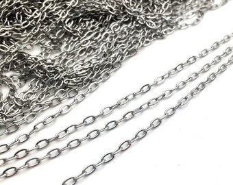 Stainless Steel Flat Cable Chain Oval Link Jewelry Making You | Etsy