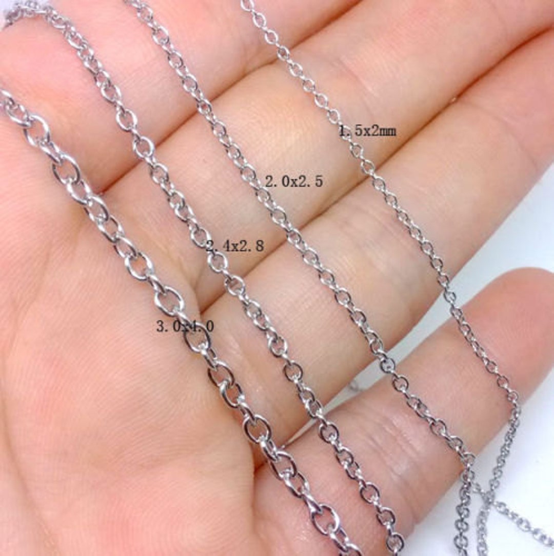 Stainless Steel Soldered Round Cable Chain Oval Link Jewelry Making You ...