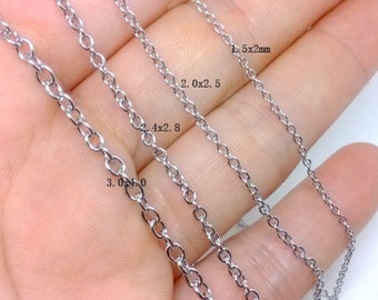 Stainless Steel Flat Cable Chain Oval Link Jewelry Making You | Etsy