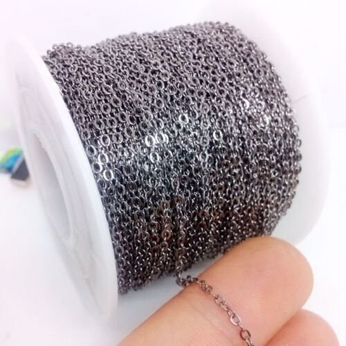 50 Yards Flat Cable Chain Welded Soldered Oval Link | Etsy