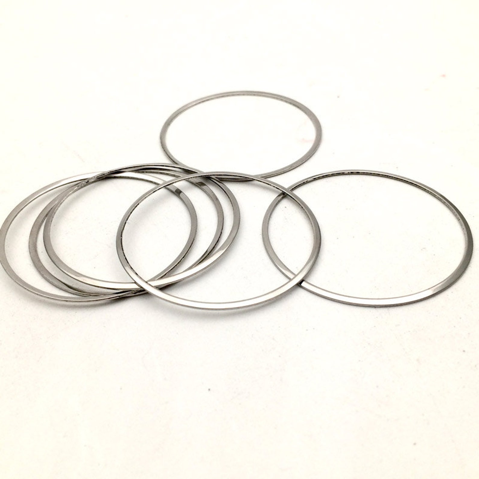 20/50pcs 45mm Huge Stainless Steel Circle Connectors Beads - Etsy