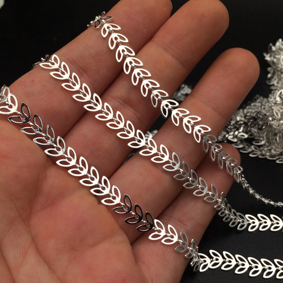 5/10 Chevron Chain Cut Out Hollow Out Fish Bone Findings | Etsy