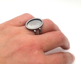 10/50pcs Solid Rectangle Stainless Steel Bezel Setting Ring | Etsy