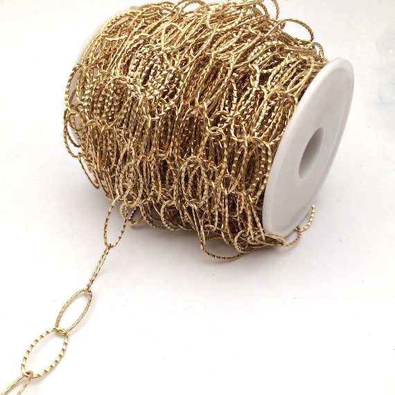 5/20meters 18K Gold Plated Stainless Steel Big Long Cable Oval | Etsy