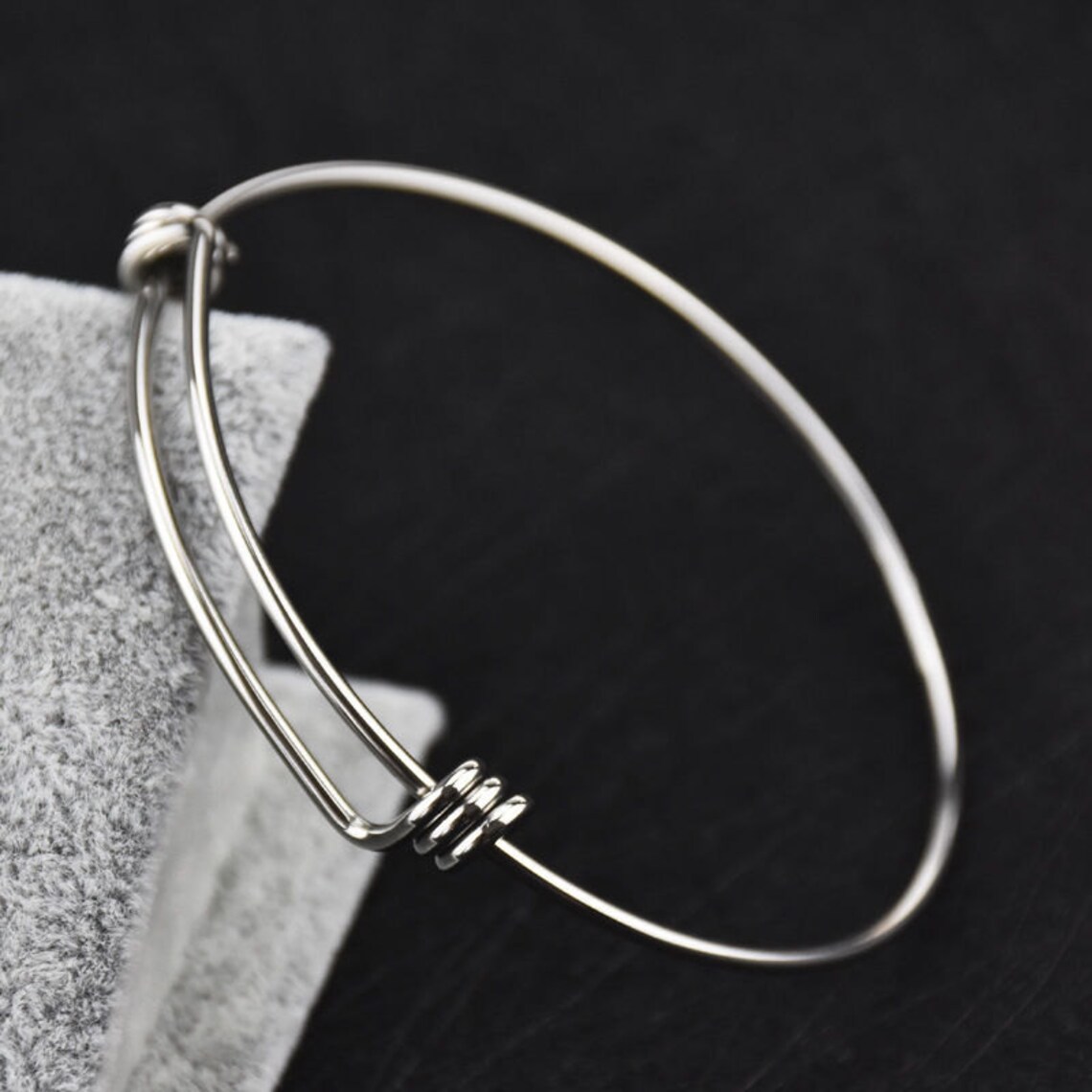 50 Pcs 20cm Wire Adjustable Wrapped Stainless Steel Bracelet Bangle ...