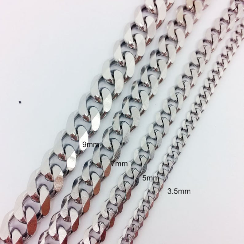 10 Meters Stainless Steel 8 Facets Cuban Curb Chain - Etsy