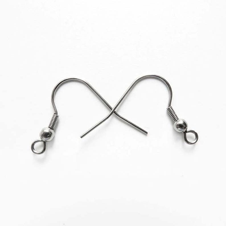 Stainless Steel Ear Wires French Earring Hook Standard Ball - Etsy