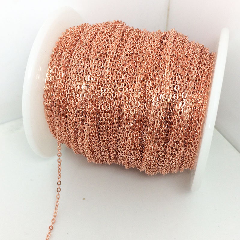 50 Yards Flat Cable Chain Welded Soldered Oval Link | Etsy