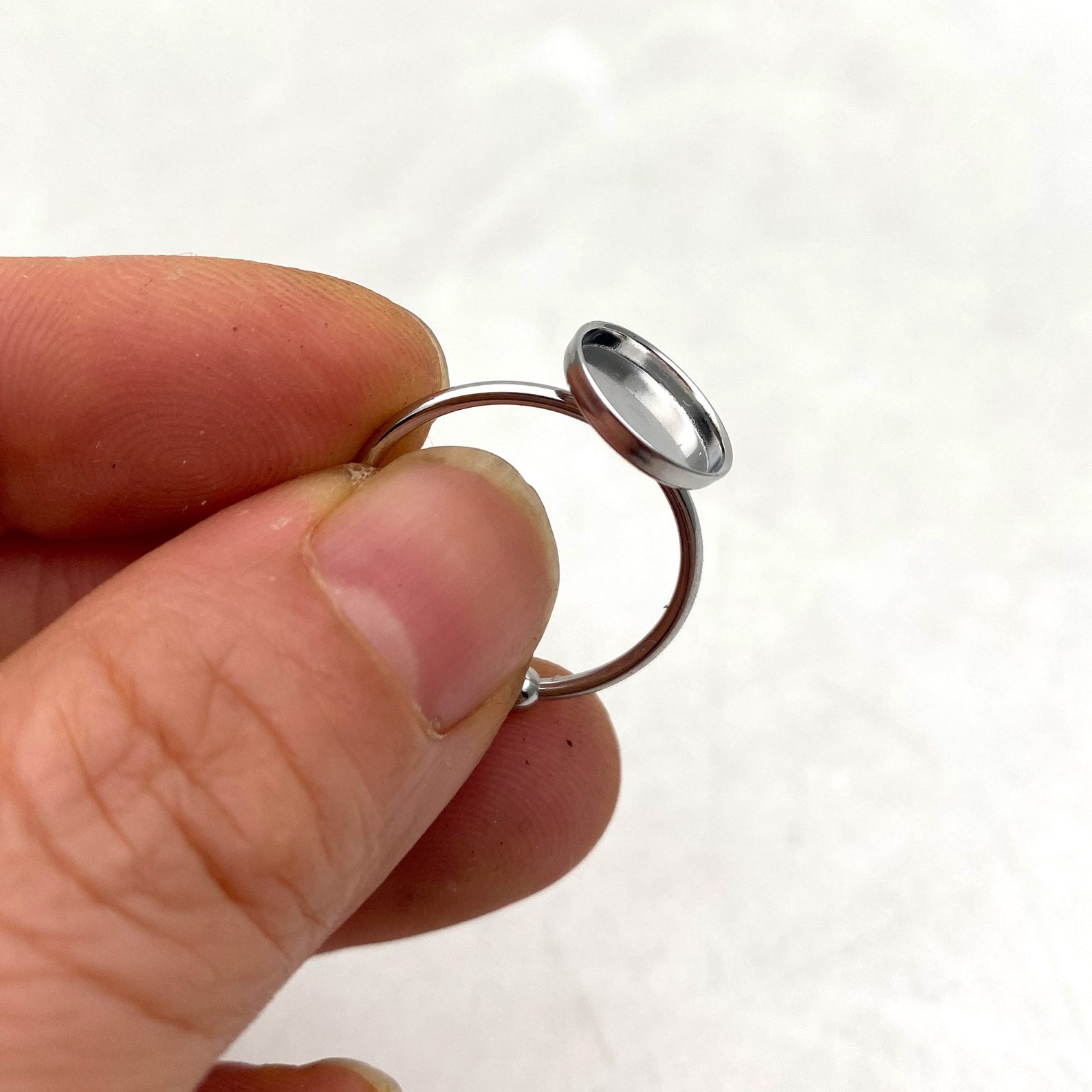 10/50pcs DEEP Round Edged Open Stainless Steel Bezel Cup Ring Blank ...