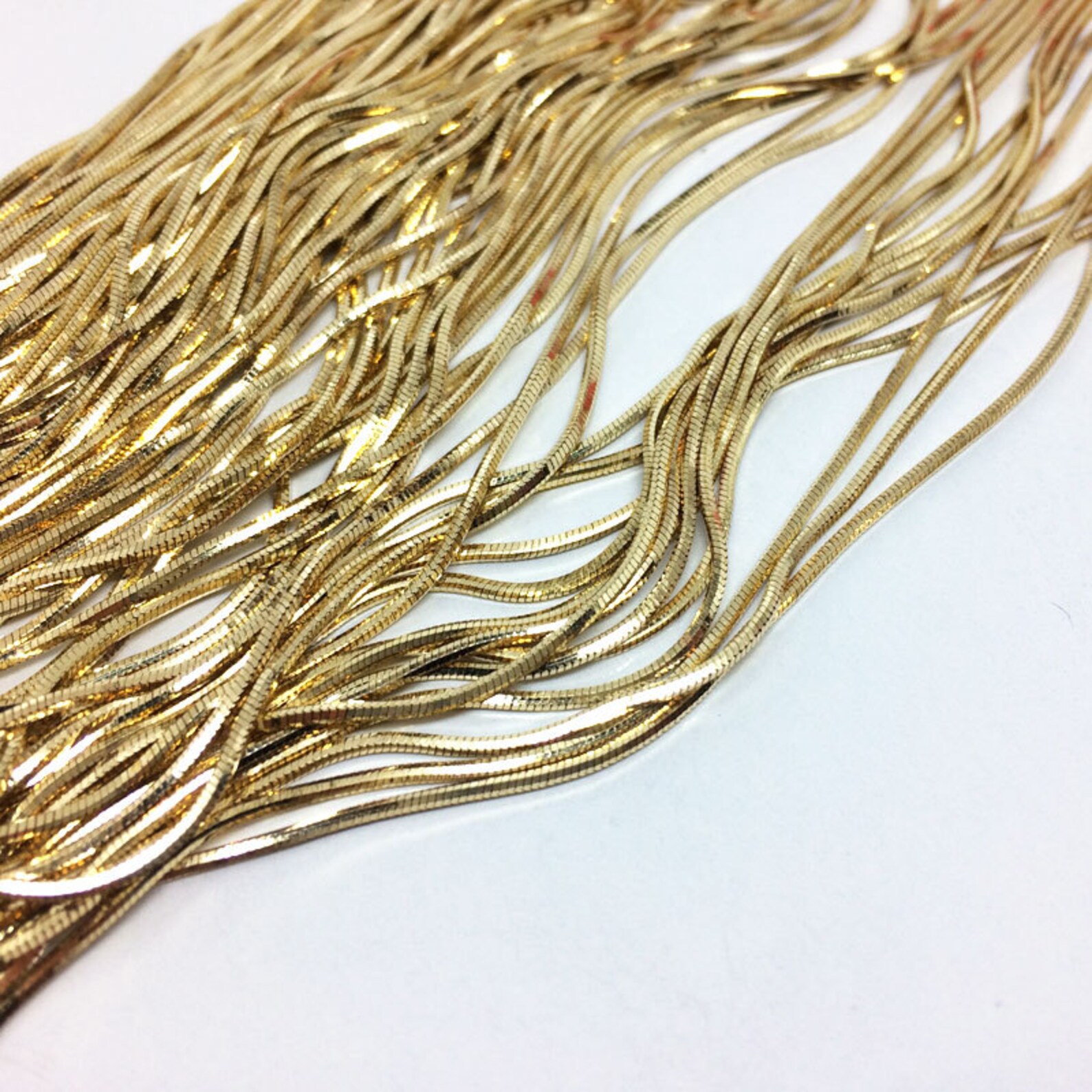 10/50 Yards 8 Facets Flat Square Snake Chain Raw Brass 1.2mm | Etsy